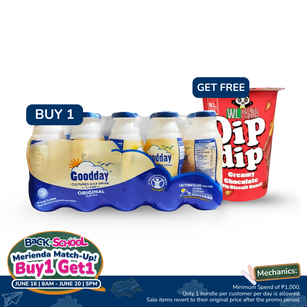 Goodday Cultured Milk Drink 80ml x 5's Free W.L. Dip Dip Biscuit Cream
