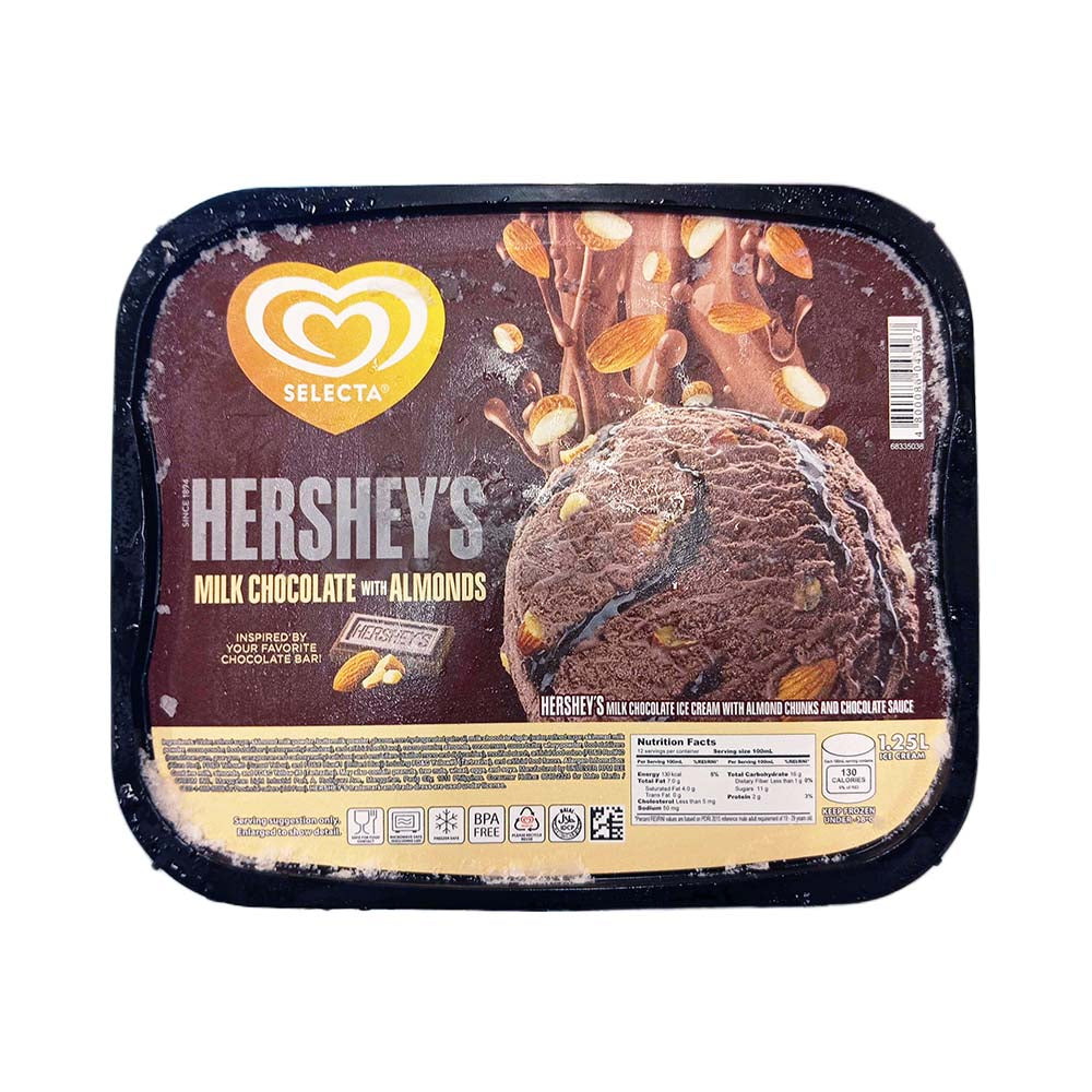 Selecta Ice Cream Hershey's Milk Chocolate With Almonds 1.25L