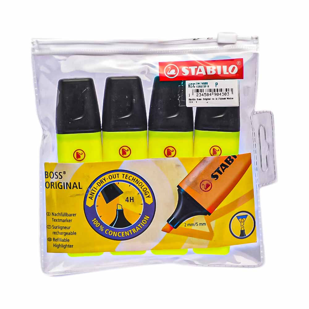 Stabilo Boss Original In Ziplock Wallet 4's