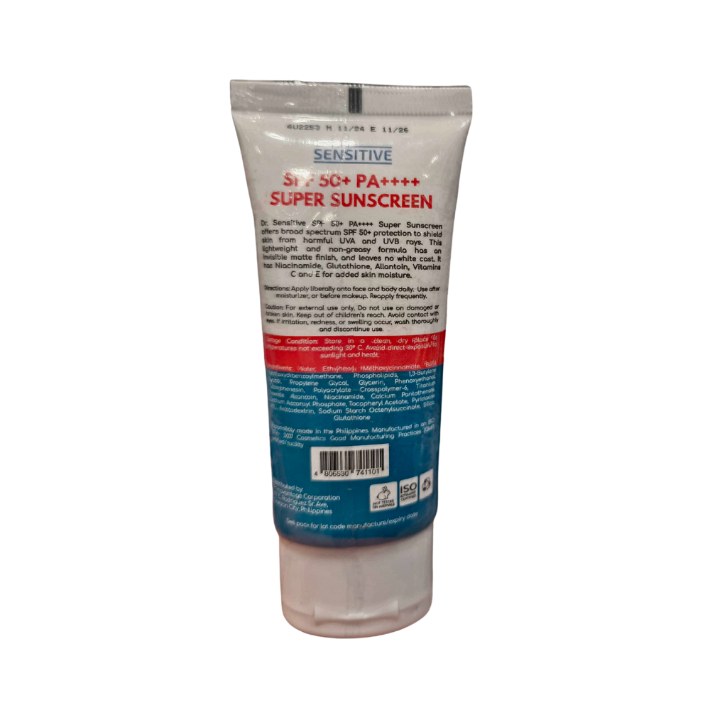 DR. Sensitive SPF 50+ PA++++ Super Sunscreen 50ml