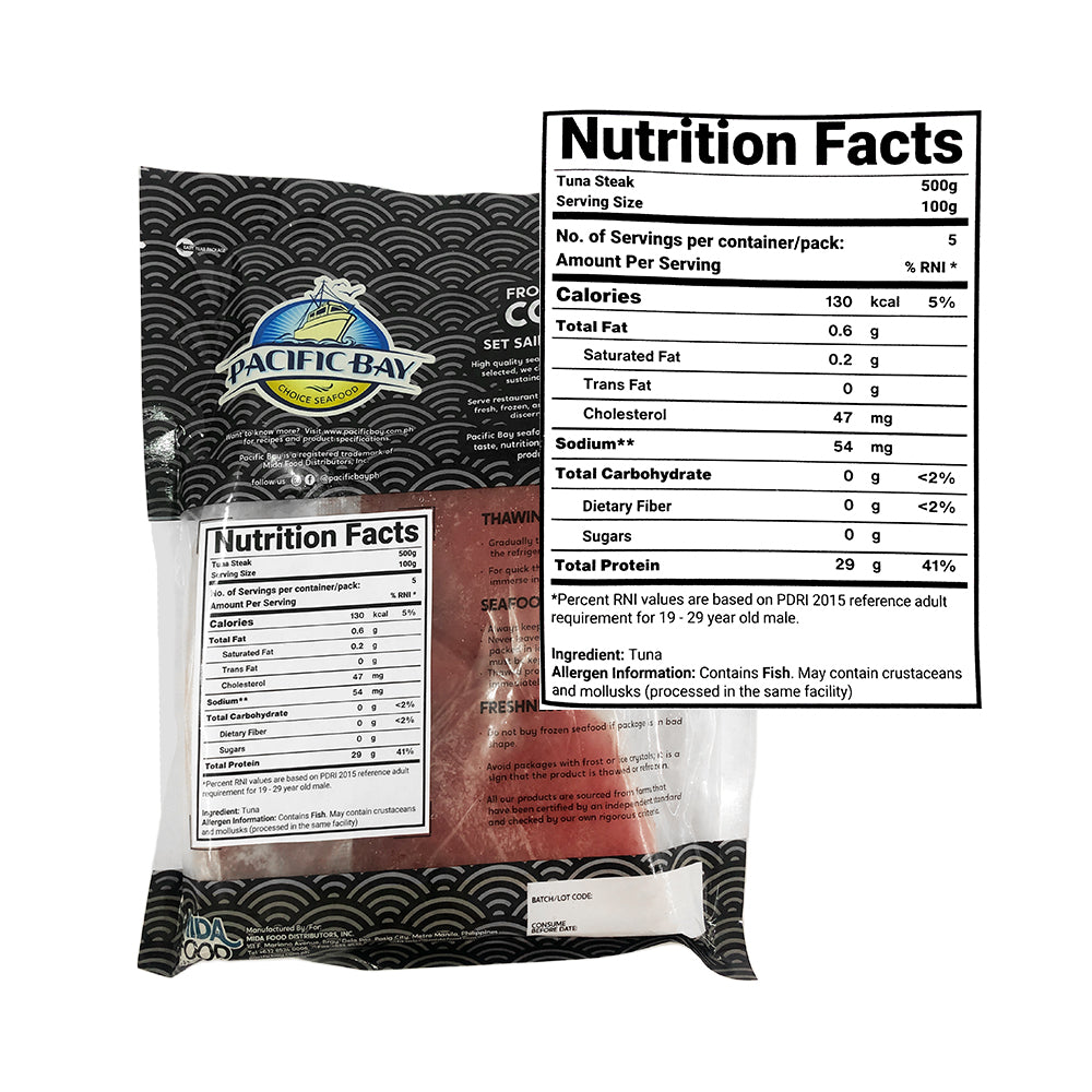 Pacific Bay Frozen Fresh Tuna Steak Premium 500g