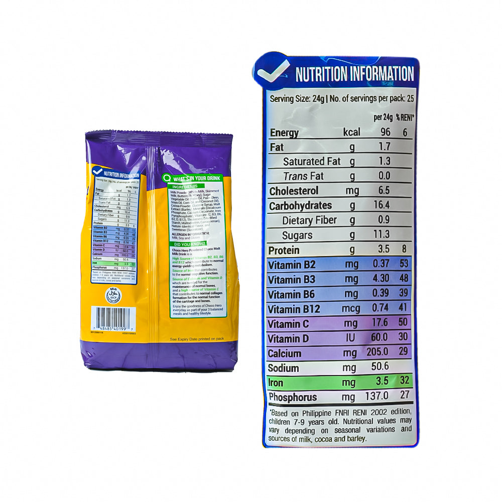 Choco Hero Powdered Choco Malt Milk Drink 600g