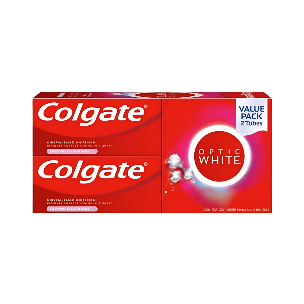 Colgate Toothpaste Optic White Natural Enzyme Value Pack 80g