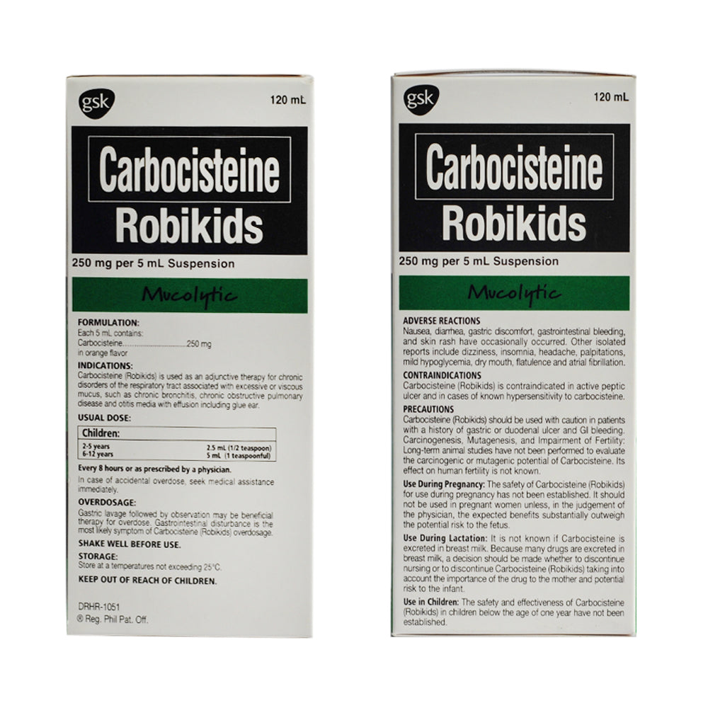 Robikids Carbocisteine 250mg/5ml Suspension 120ml