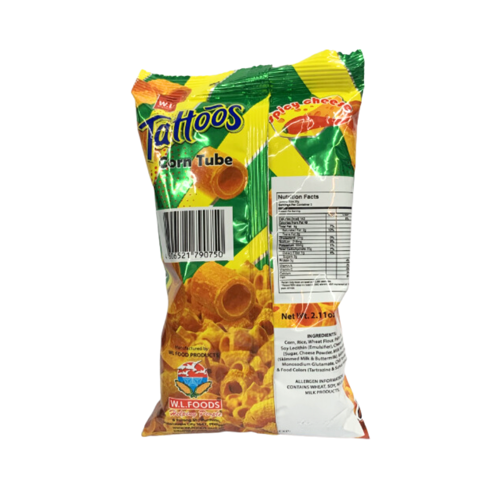 W.L. Tattoos Corn Tube Cheese 60g