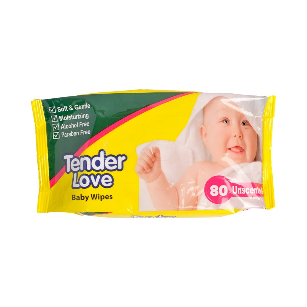 Tender Love Baby Wipes Unscented 80's