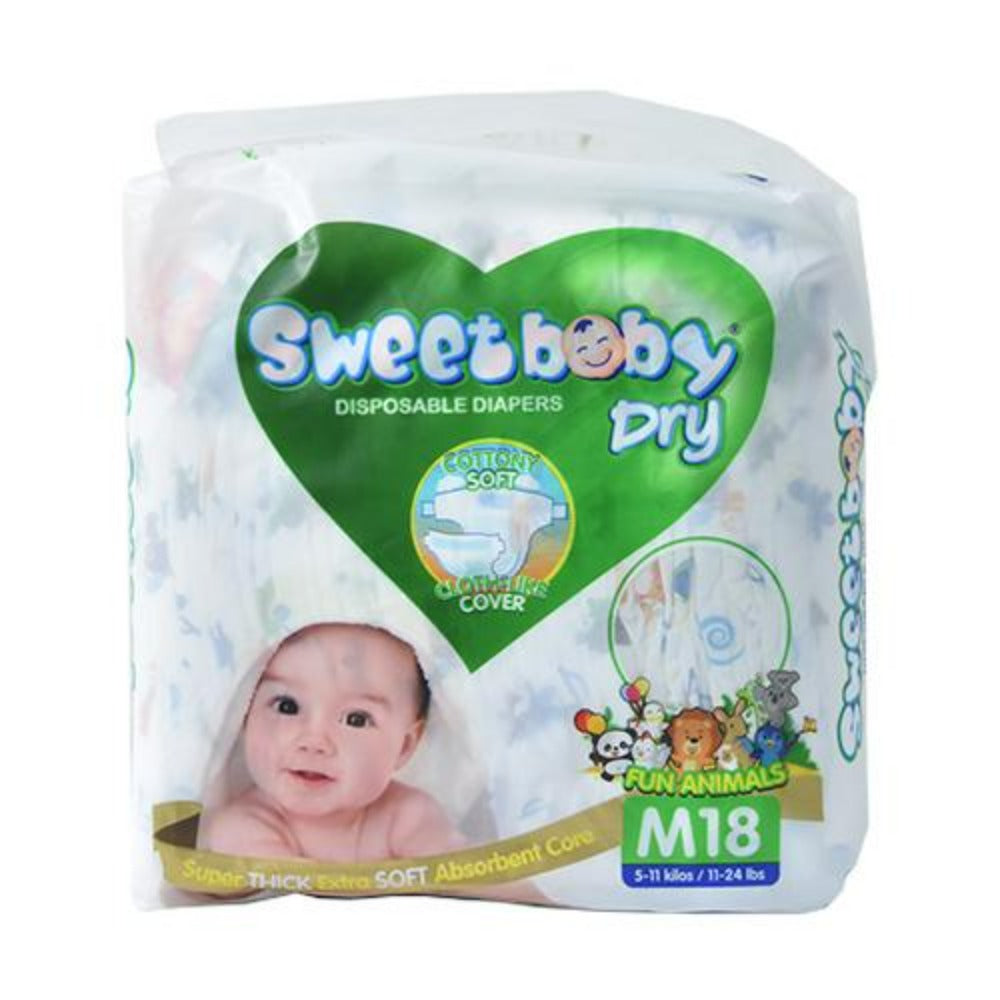 Sweet Baby Dry Disposable Diapers Travel Pack Medium 18's